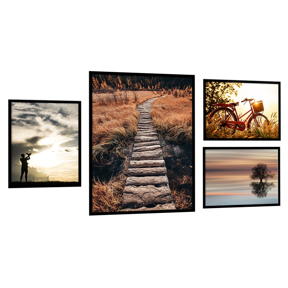 Set tablouri cu rama PoStar, Natura/Animale, 4 Buc - eMAG.ro