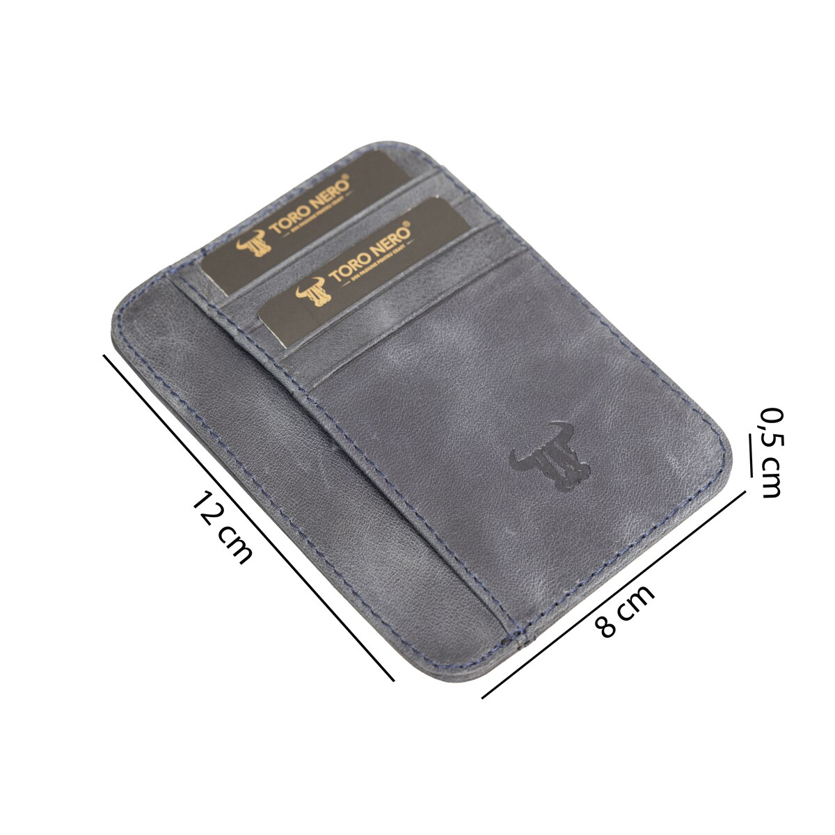 Port-card, piele, barbati, Toro Nero, Open Wall, bleumarin - eMAG.ro