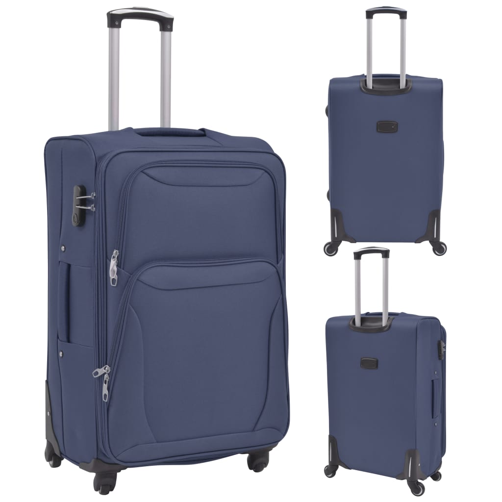 Set 3 Set de trolere din material textil, 3 buc, bleumarin, Modern,12 ...