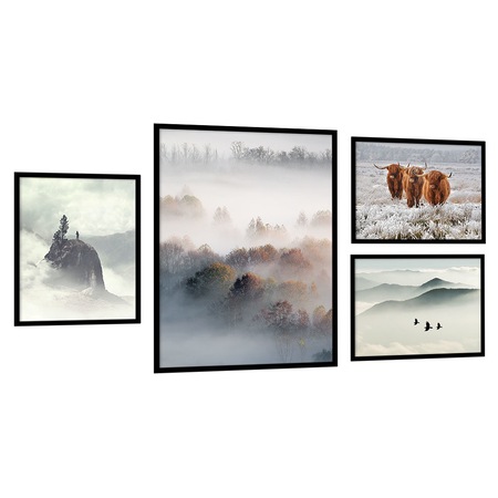 Set tablouri cu rama PoStar, Peisaje/Natura, 4 Buc - eMAG.ro