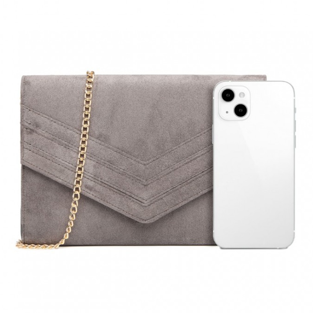 Geanta clutch, eleganta de seara, Miss Lulu LP1963GY Gri - eMAG.ro