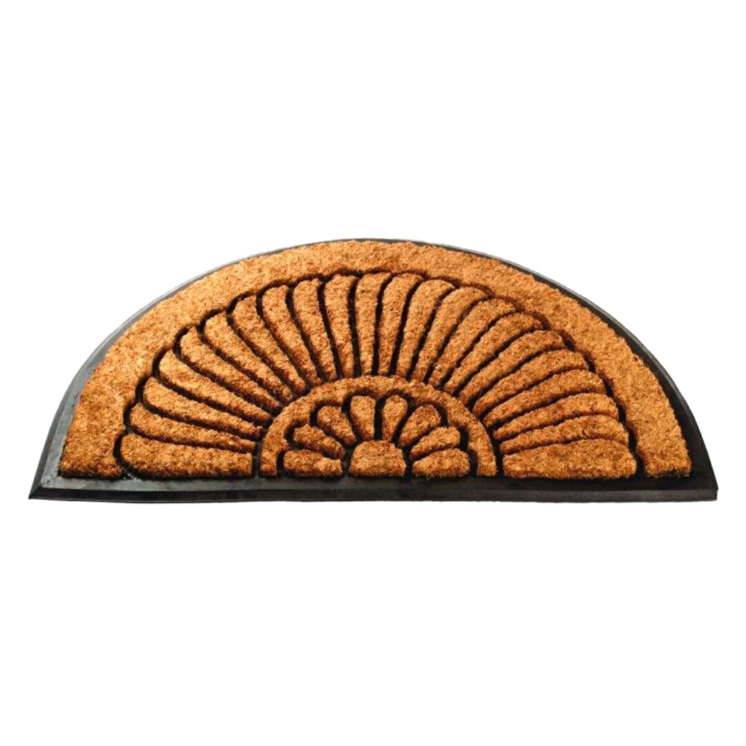 Covoras intrare, fibra de cocos si cauciuc, DM 25, 75x45x2 cm, semicerc ...