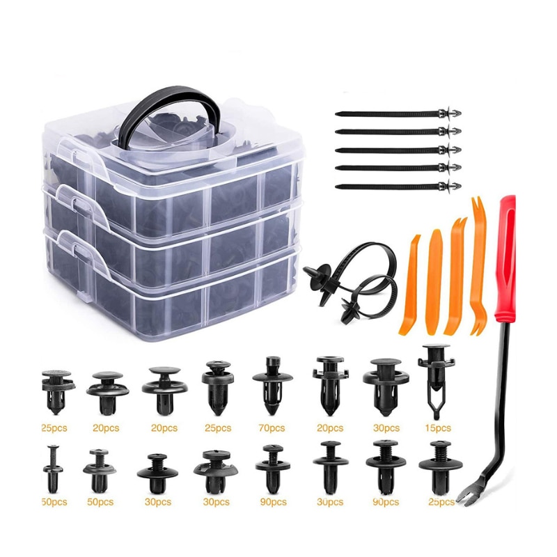 Set 630 piese, clipsuri, cleme de fixare Universale din plastic pentru ...