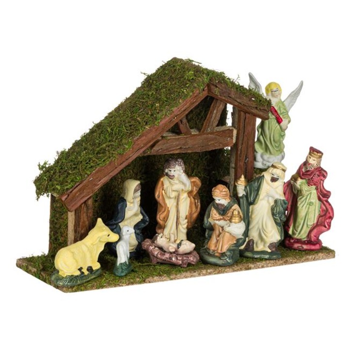 Figurina decorativa de Craciun Iesle Nasterea Domnului Iisus,11 buc ...