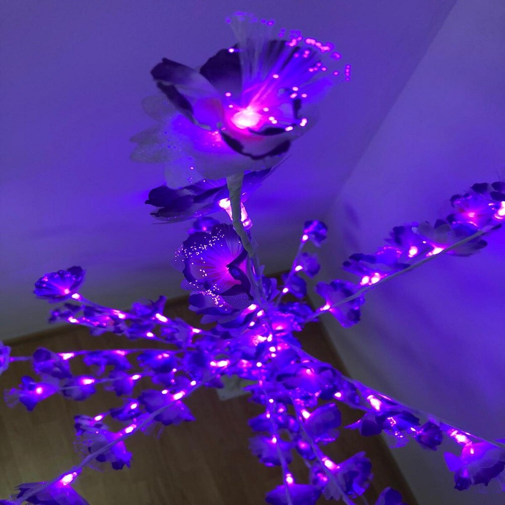 Pom decorativ pentru Craciun, Violet, Inaltime 1.50m, luminare LED, cu ...