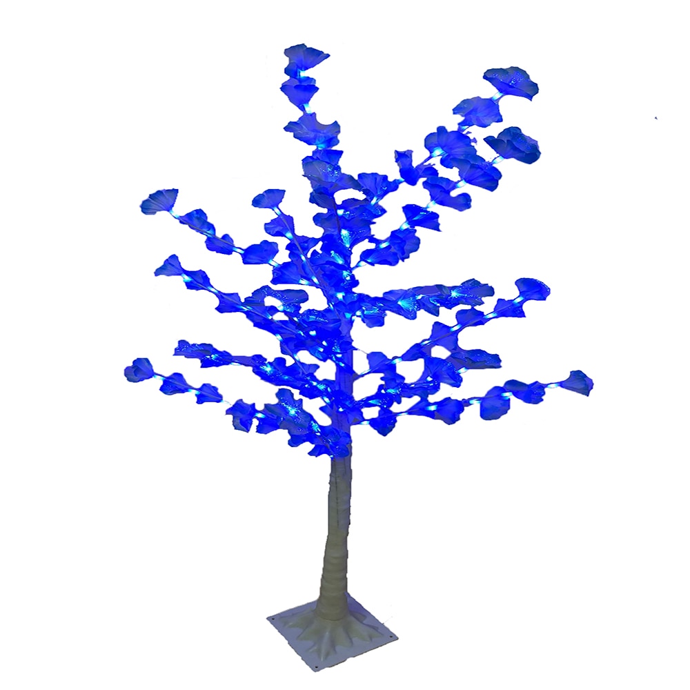 Pom decorativ pentru Craciun, Albastru, Inaltime 1.50m, luminare LED ...