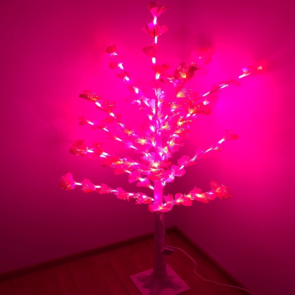 Pom decorativ pentru Craciun, Roz, Inaltime 1.50m, luminare LED, cu ...