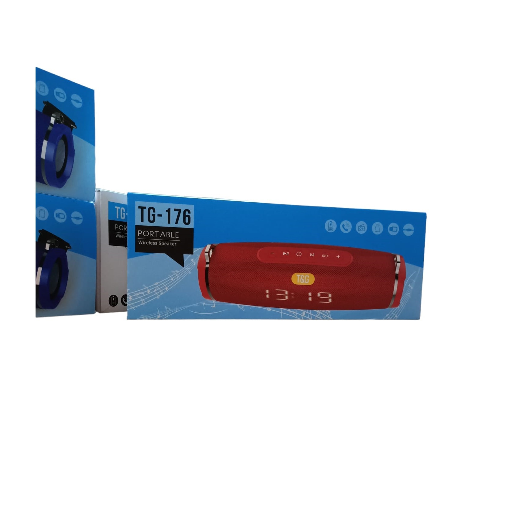 Boxa portabila, TG -176, Afisaj digital, Ceas, MP3, TF/USB, Bluetooth, Radio FM, Rosu - eMAG.ro