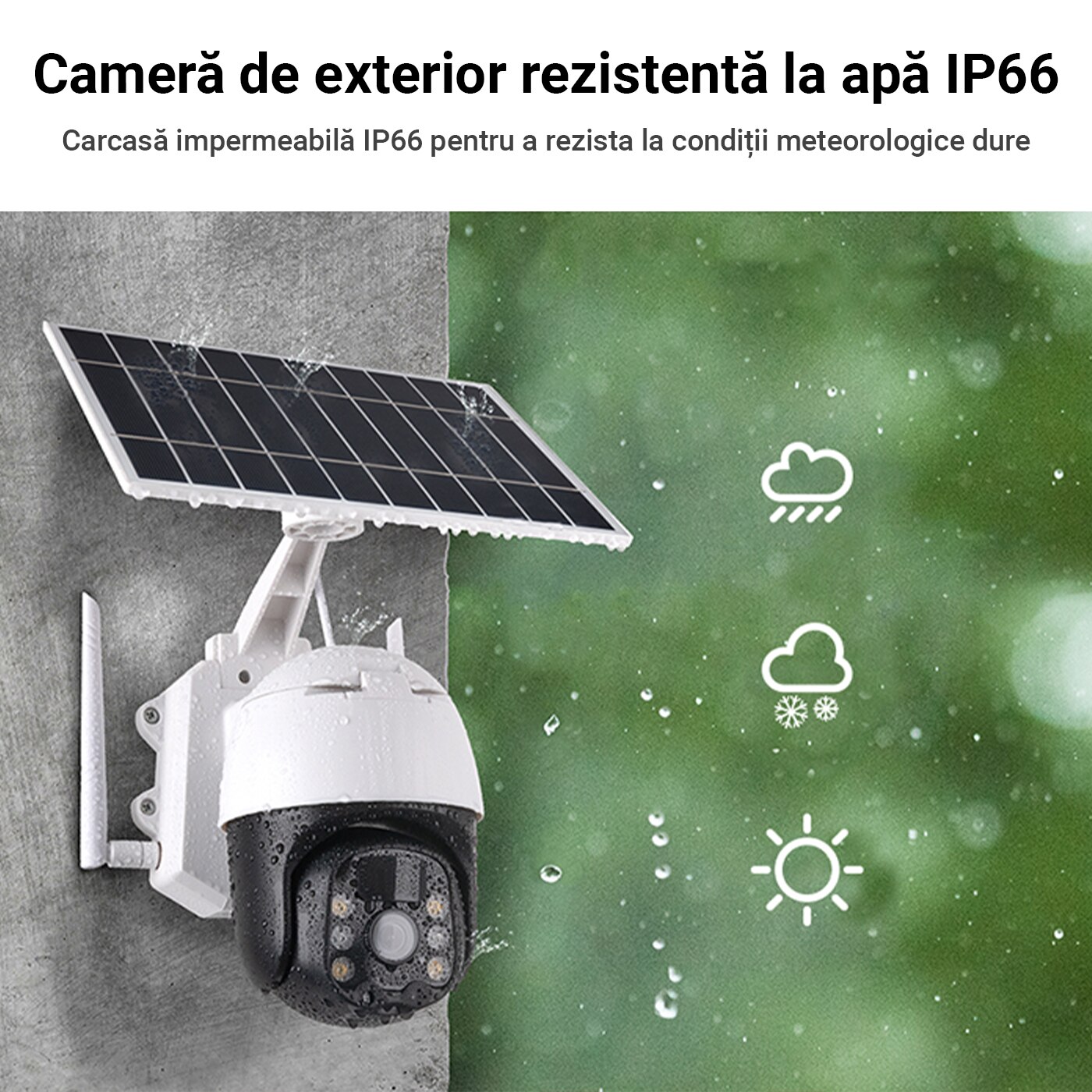 Camera de supraveghere exterior PTZ Wireless cu panou solar ZoomEye ...