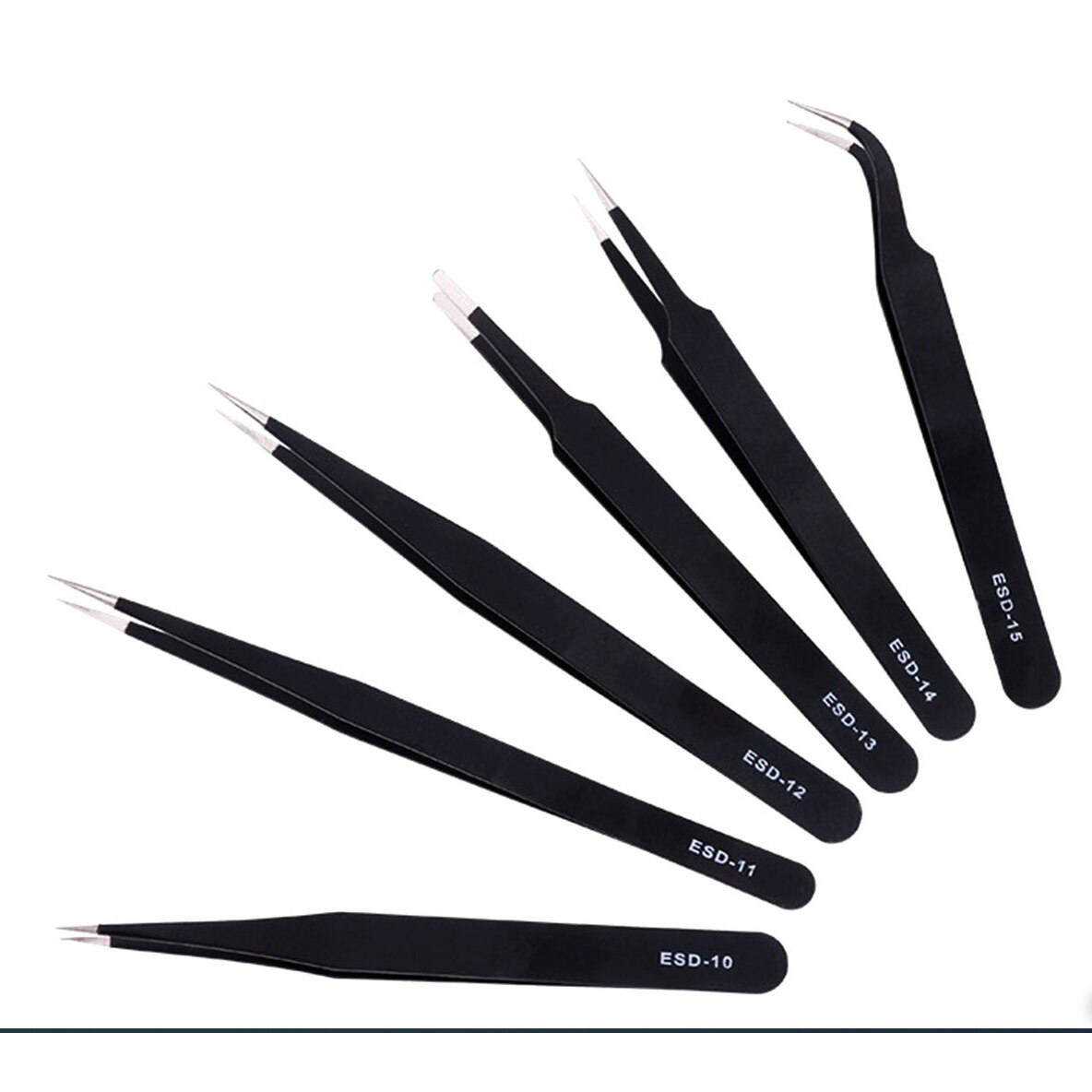 Set 6 pensete, Zola®, pentru service si modelare, negre, din otel ...