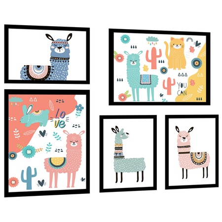 Set tablouri cu rama PoStar, Anime/Animalute, 5 Buc - eMAG.ro