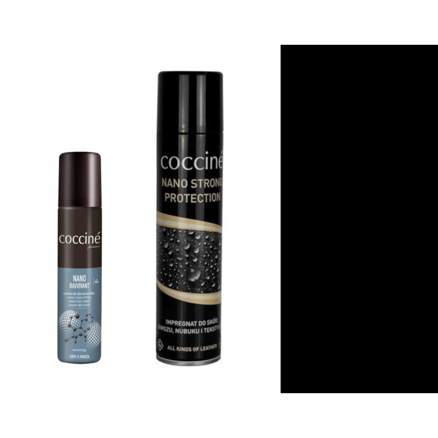Set 2 solutie protectie + spray pigment pentru pantofi Coccine, Negru ...