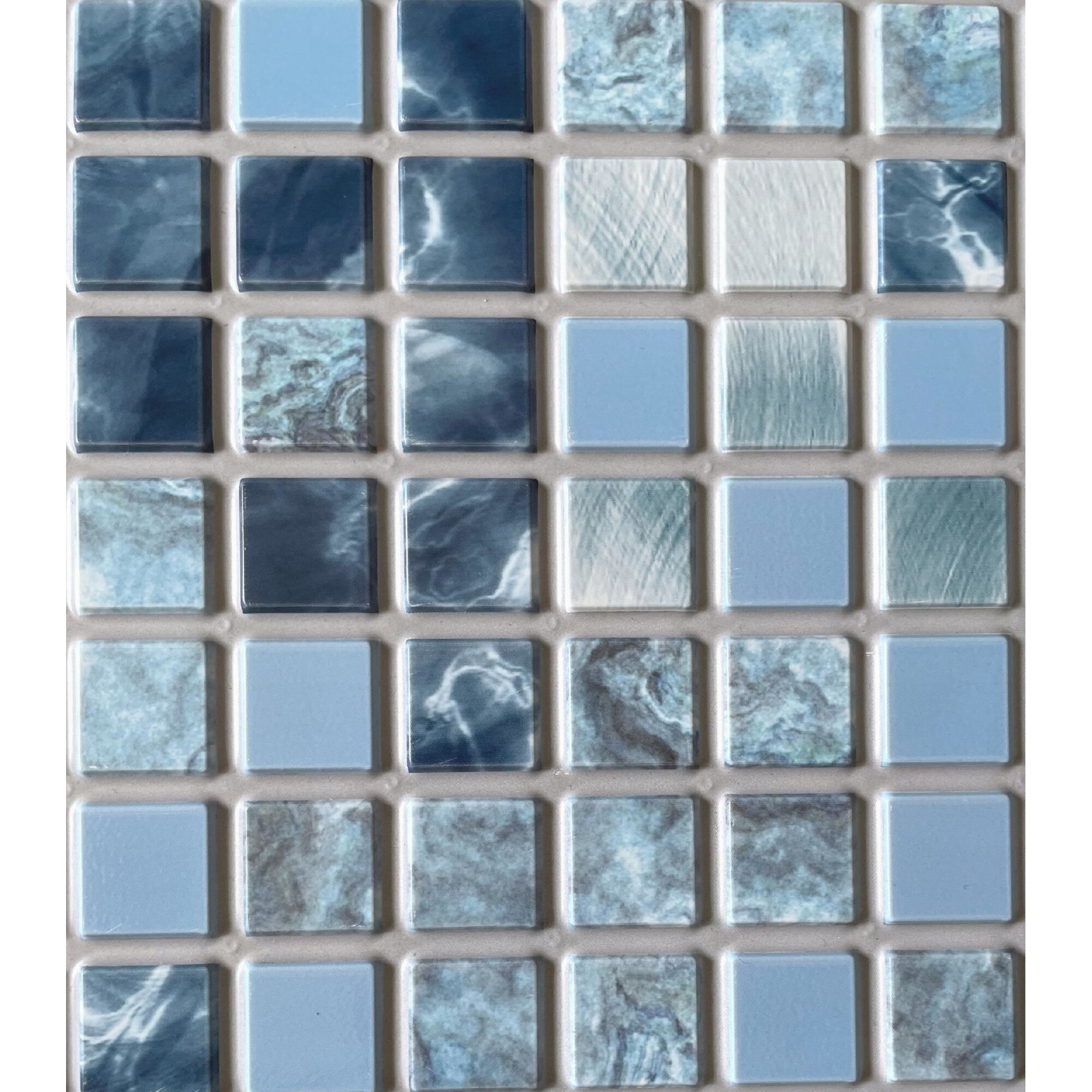 Panou decorativ, Euredeco, PVC, 48 x 48 cm, Albastru - eMAG.ro