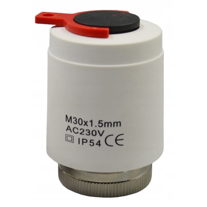 Termoelektromos aktuátor, NC, 230VAC, M30x1.5, IP54, fehér - eMAG.hu