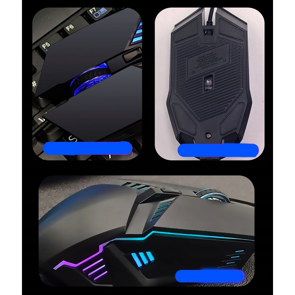 Mouse pentru jocuri cu fir RGB LED Zenwire V7 - eMAG.ro