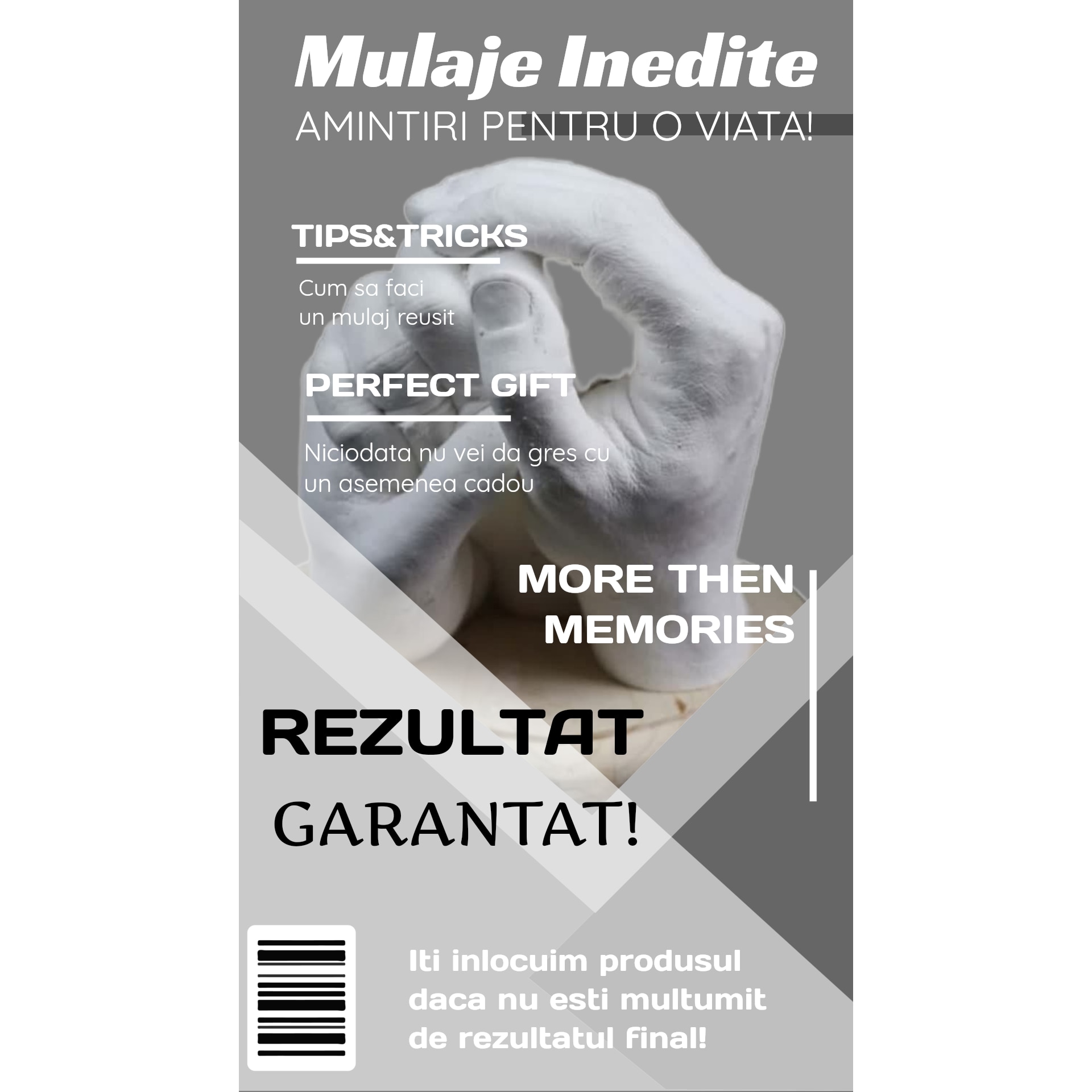 Kit mulaj maini familie, 3D, 2 maini adulte si 1-2 maini copii cu ...