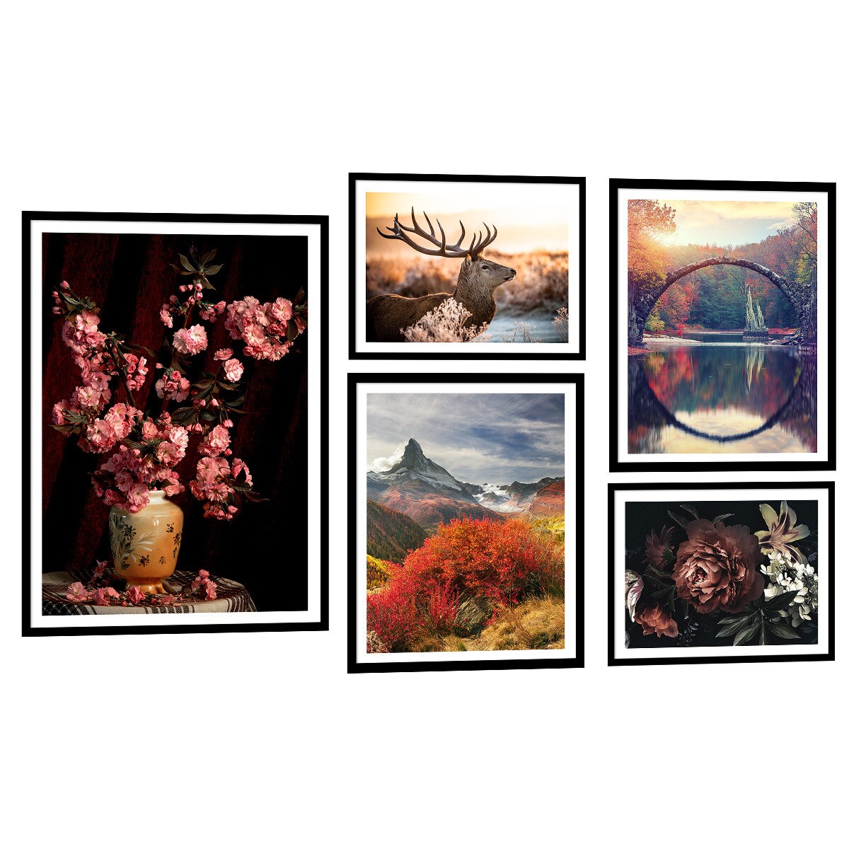 Set tablouri decorative PoStar, Natura/Animale, 5 Piese - eMAG.ro