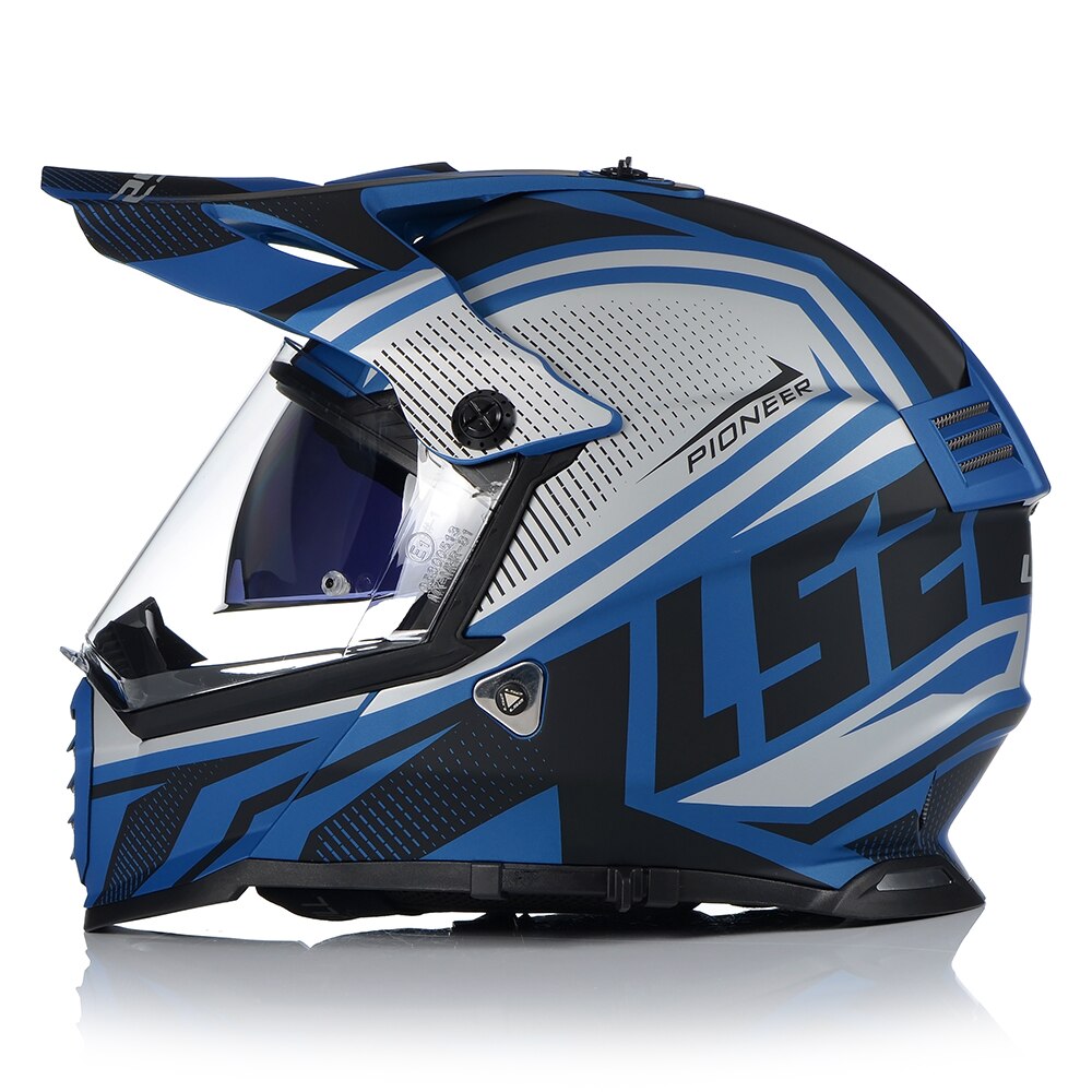 Casca moto, LS2, MX436 Evo Master, Protectie UV, ABS, Albastru Silver ...