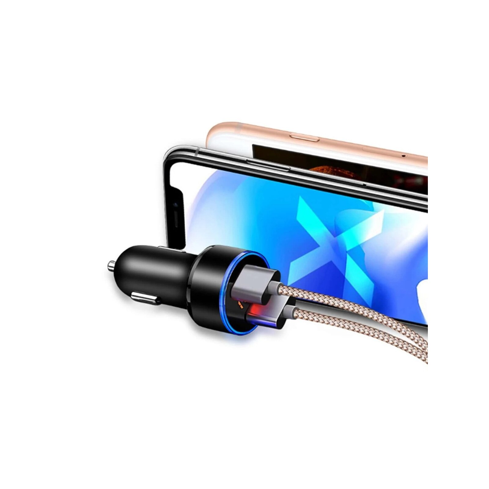 Incarcator Auto, Dual USB Digital Display Fast Charger, Pro Type-C ...