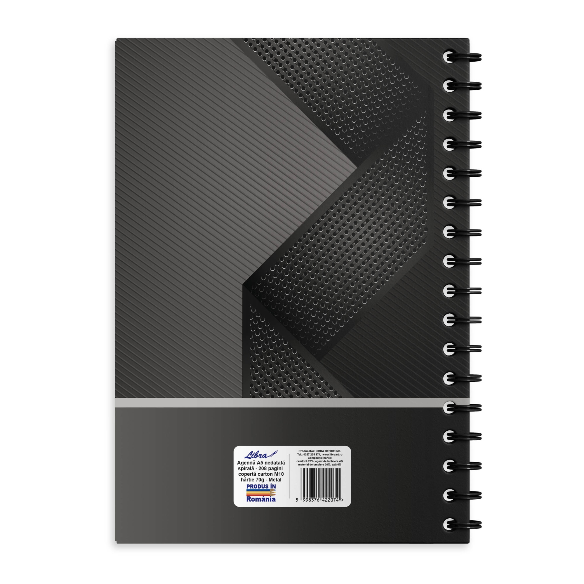 Agenda A5 nedatata, coperta carton model Metal M10 - eMAG.ro