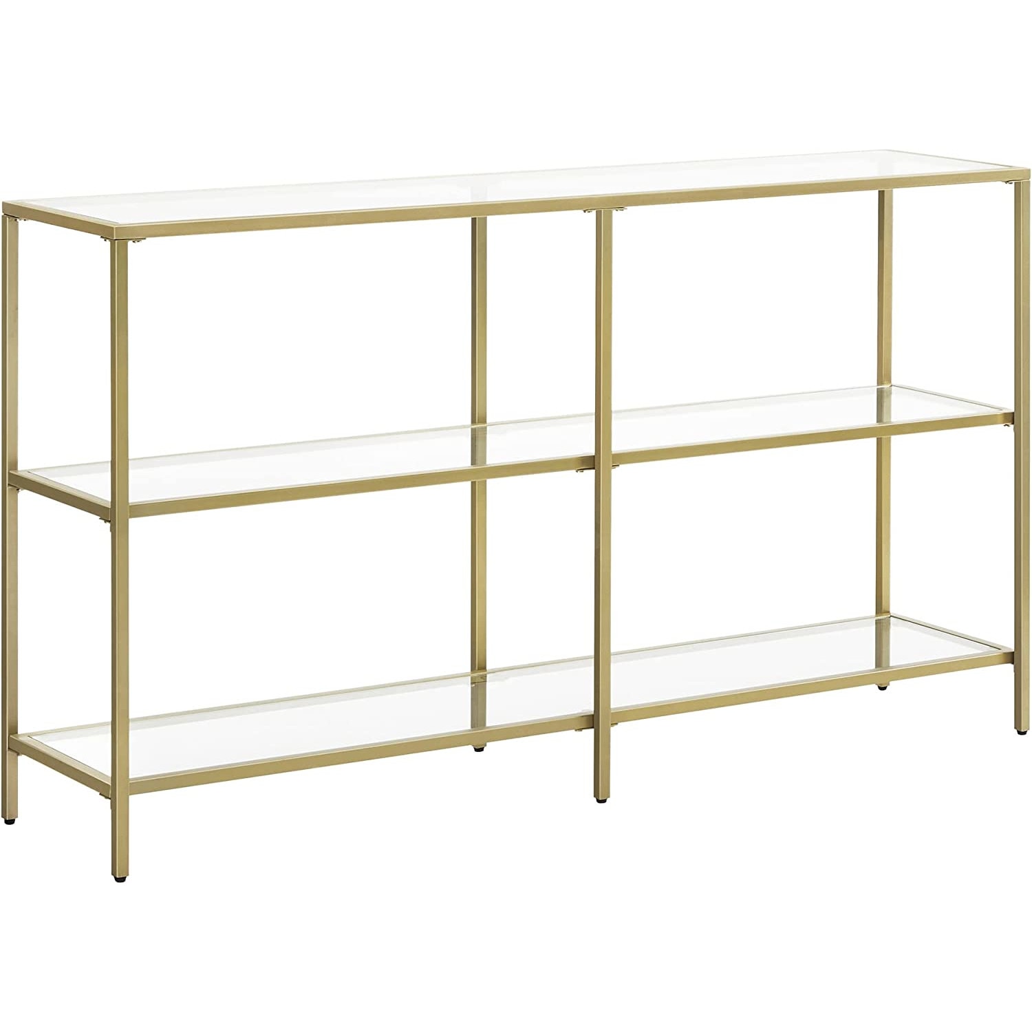 Consola, VASAGLE, Raft cu 3 etaje, 130 x 30 x 73 cm, Cadru metalic ...