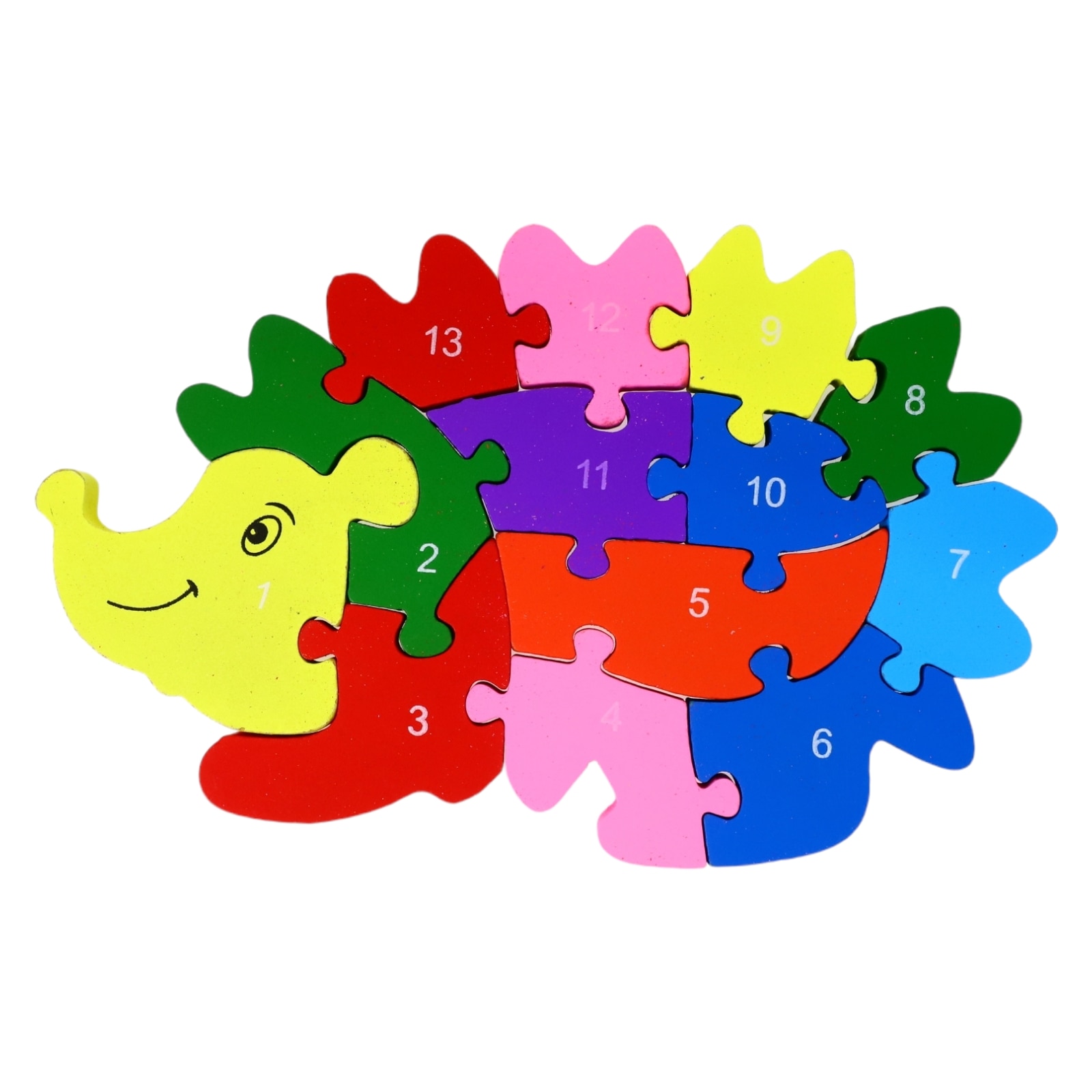 Puzzle lemn arici, multicolor, NO345, 11 piese, 26x16.5 cm - eMAG.ro