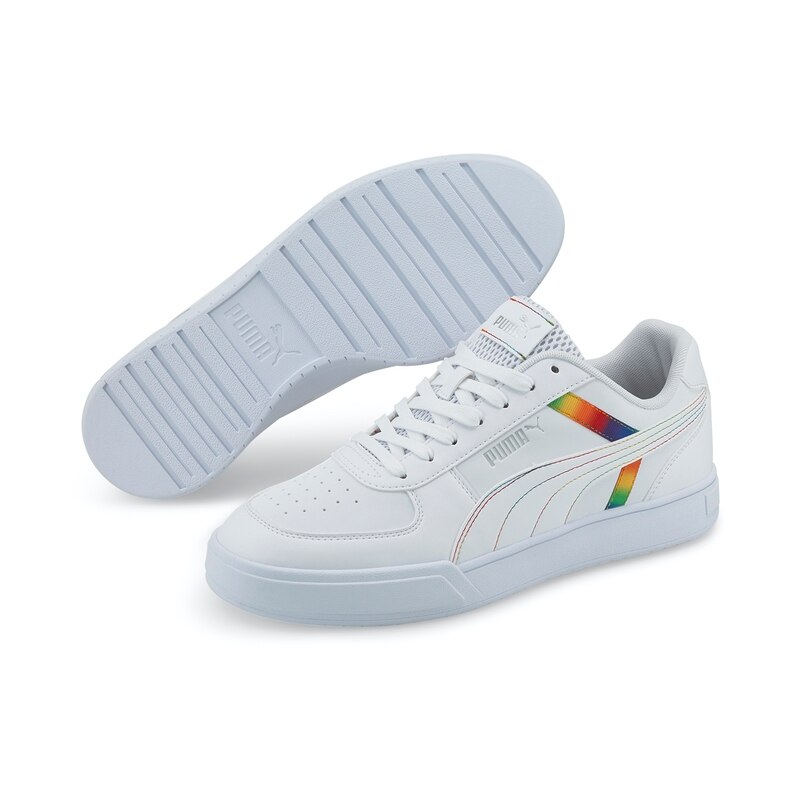 Pantofi Sport Puma Caven Rainbow Hues, 383859-01, Barbati, 44 EU, Alb ...