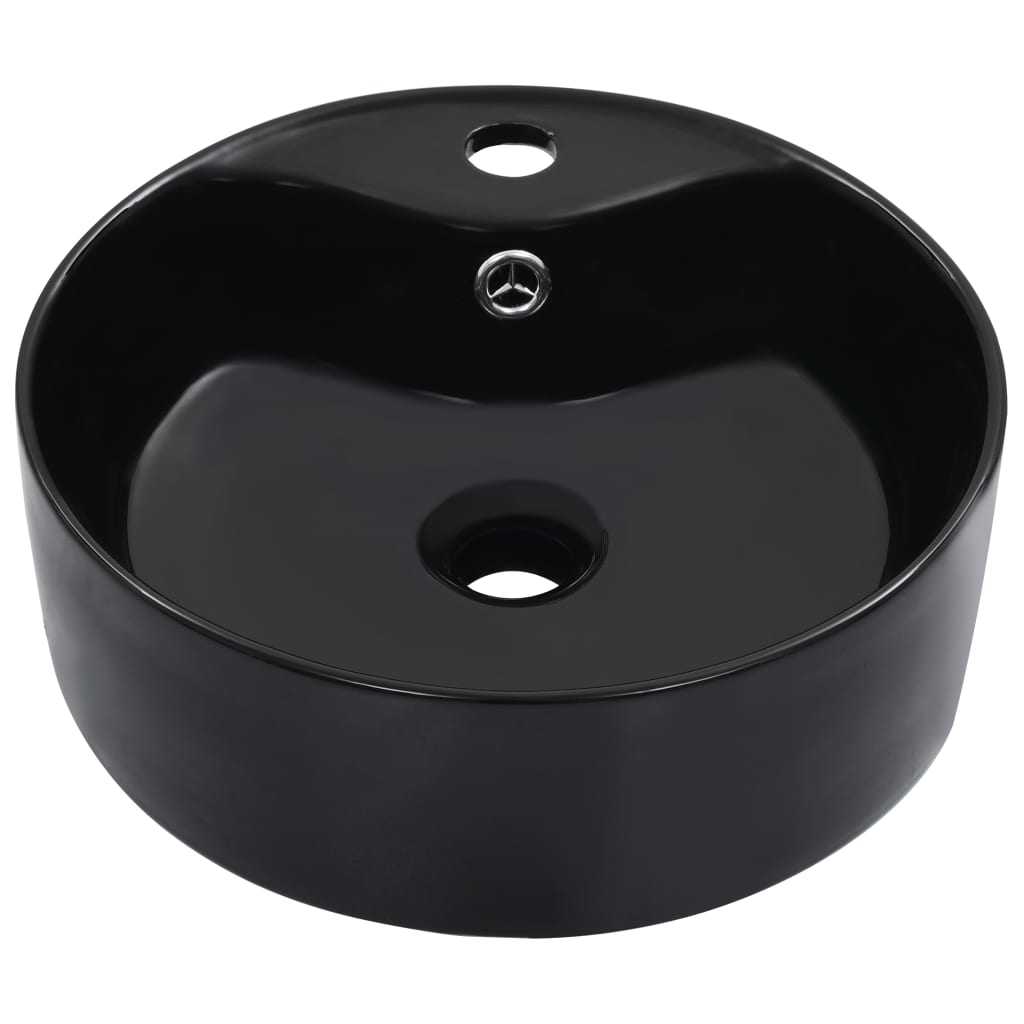 Chiuveta cu preaplin, negru, 36x13 cm, ceramica, 6,72 kg - eMAG.ro