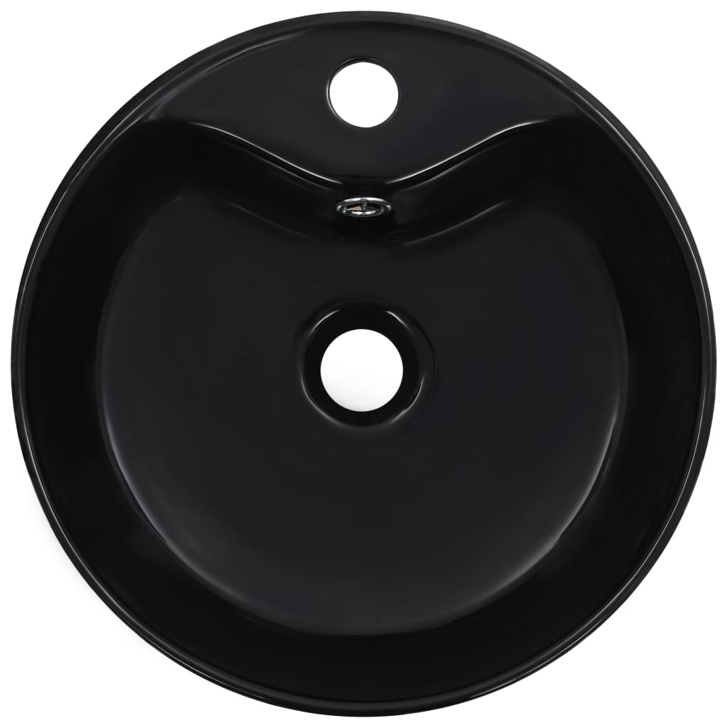 Chiuveta cu preaplin, negru, 36x13 cm, ceramica, 6,72 kg - eMAG.ro