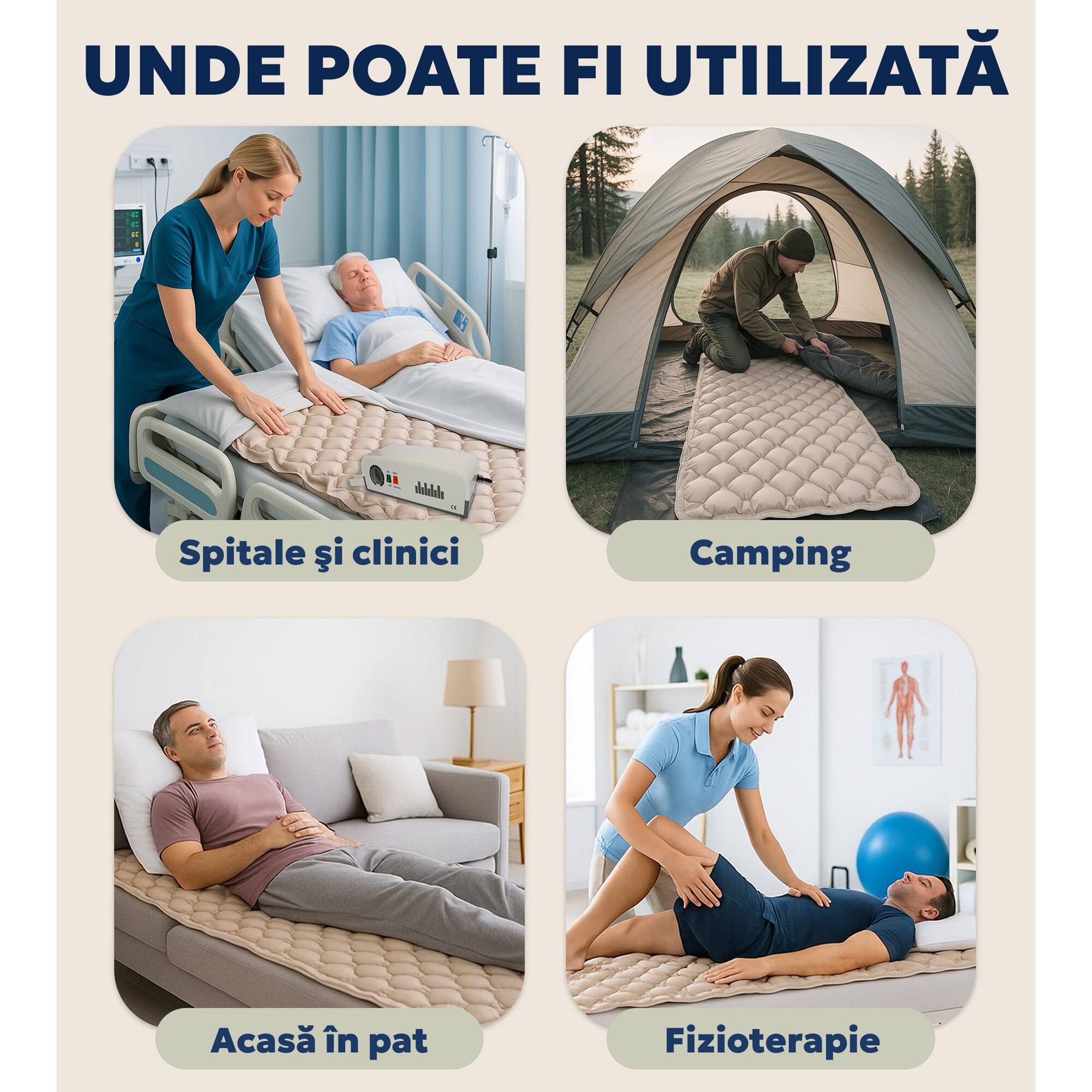 Saltea Antiescara Cu Compresor Silentios, Alhena® HF6001/HF608, Cu 2 ...