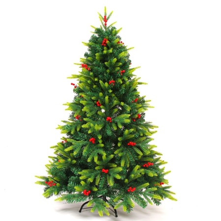 Brad artificial de munte, 210cm, 355 ramuri, 2 modele de frunze, cu ...