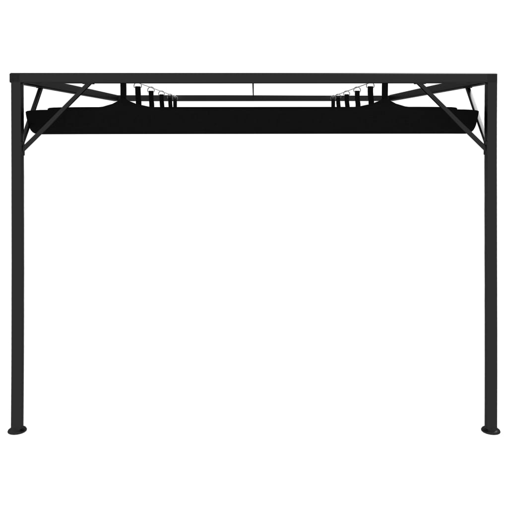 Pavilion gradina de perete acoperis retractabil antracit 3x3 m ...