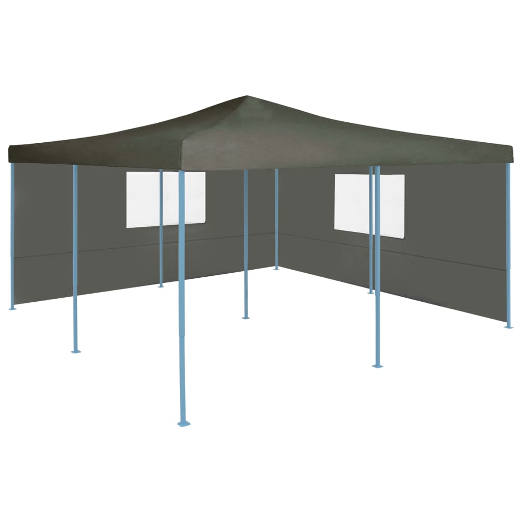 Pavilion pliabil cu 2 pereti laterali, antracit, 5 x 5 m, Rezistenta UV ...