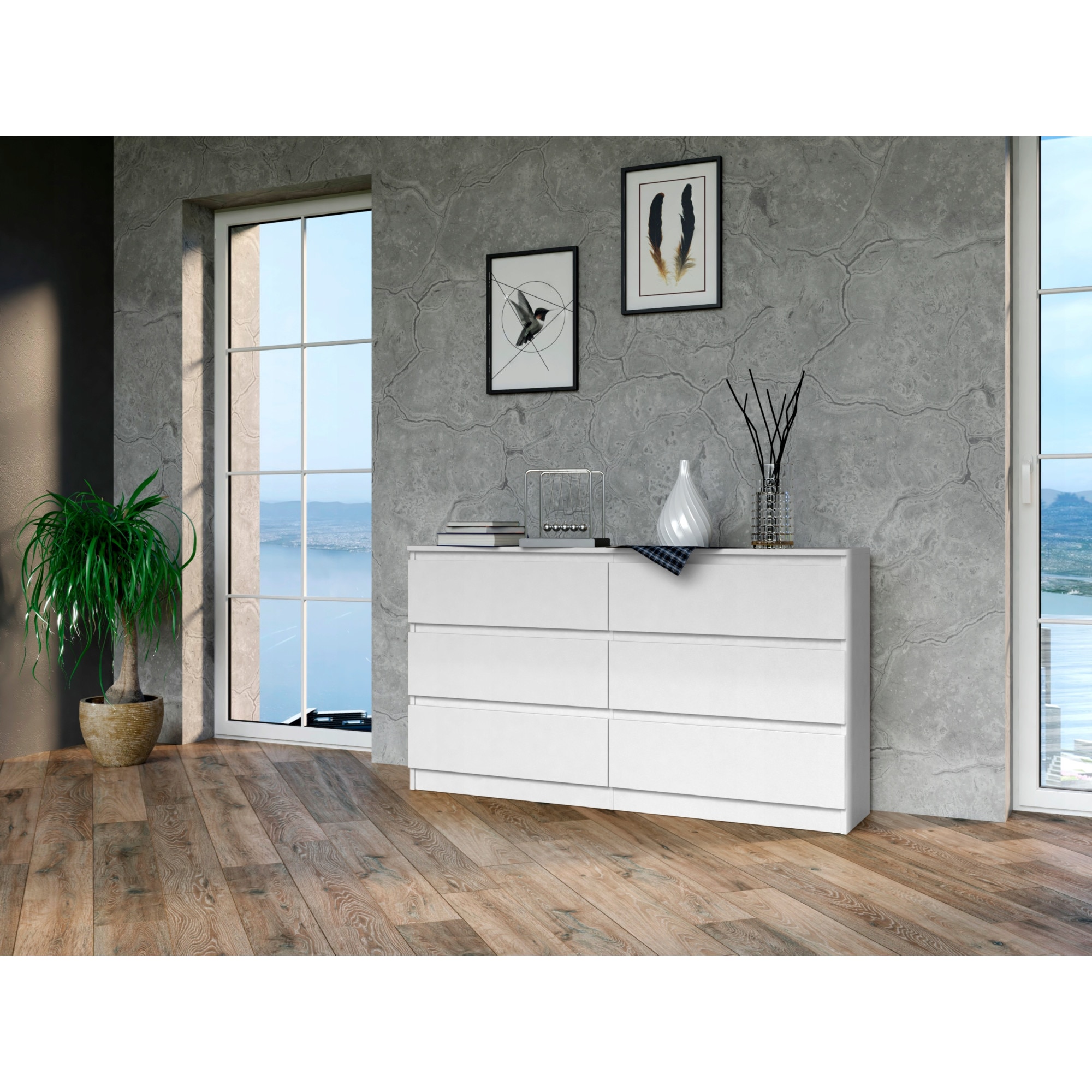 Comoda Malwa 138 x 40 x 77cm alba - eMAG.ro