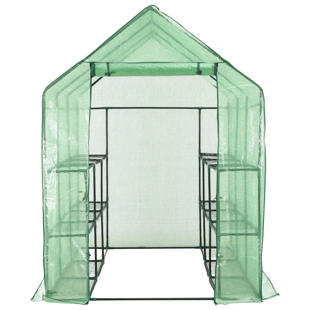 Sera gradina inalta cu 12 rafturi, 143x214x196 cm, otel, pentru legume ...