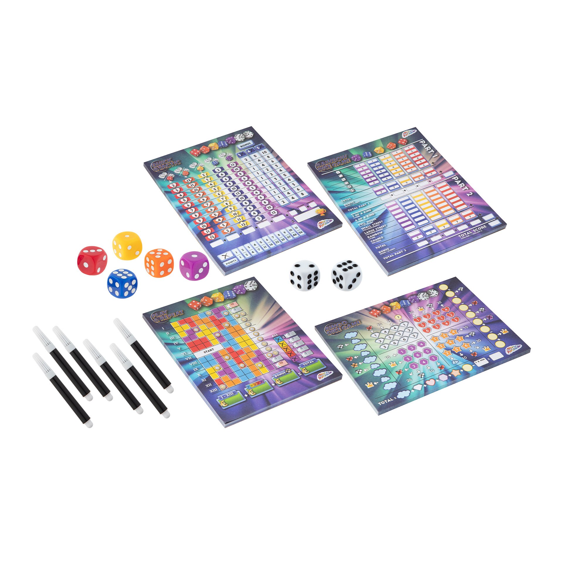Jocuri cu zaruri, Grafix, 4 in 1, Multicolor - eMAG.ro