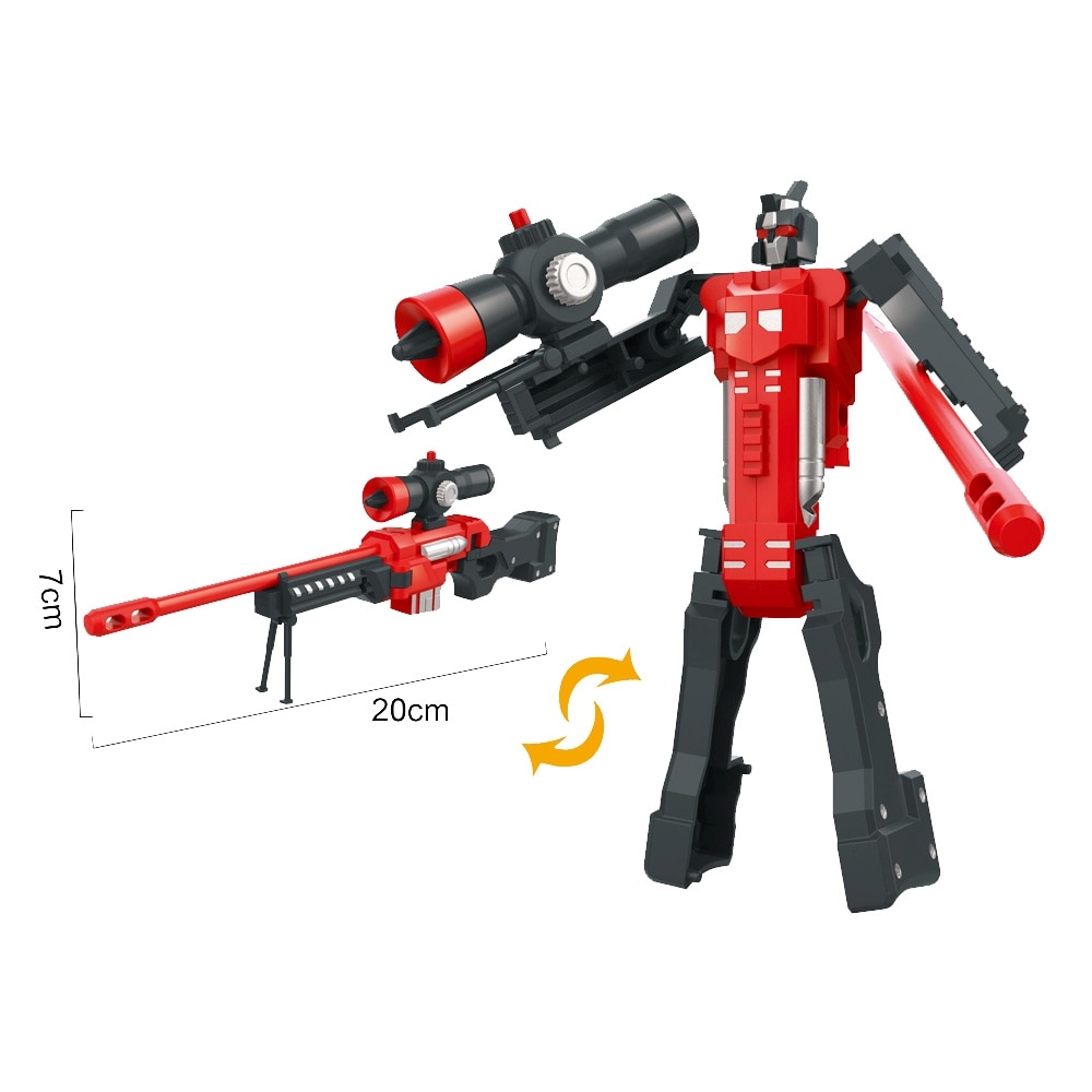 Arma pentru copii, Chippo, Gun Robots, 20 cm, Rosu - eMAG.ro