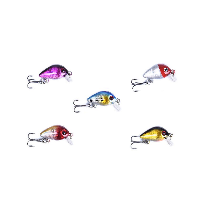 Set 5 voblere pescuit clean, biban si pastrav 28mm, 2 grame model mkn02 ...