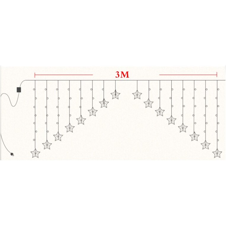 Instalatie de Craciun, Perdea luminoasa, Nevermore®, cu stele mici, 3 m ...