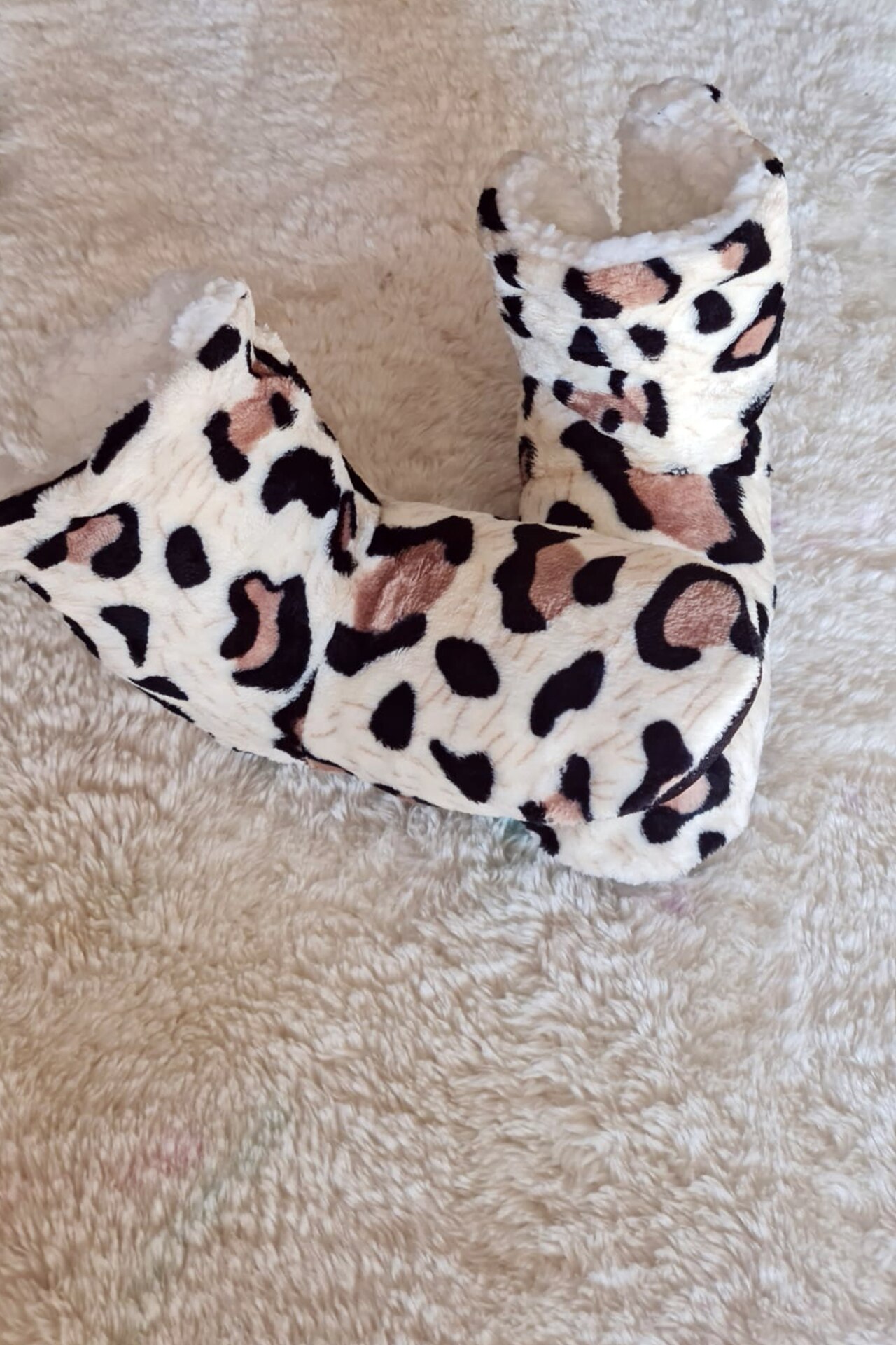 Botosi imblaniti, pentru dama, model animal print, marime 37-42 ...