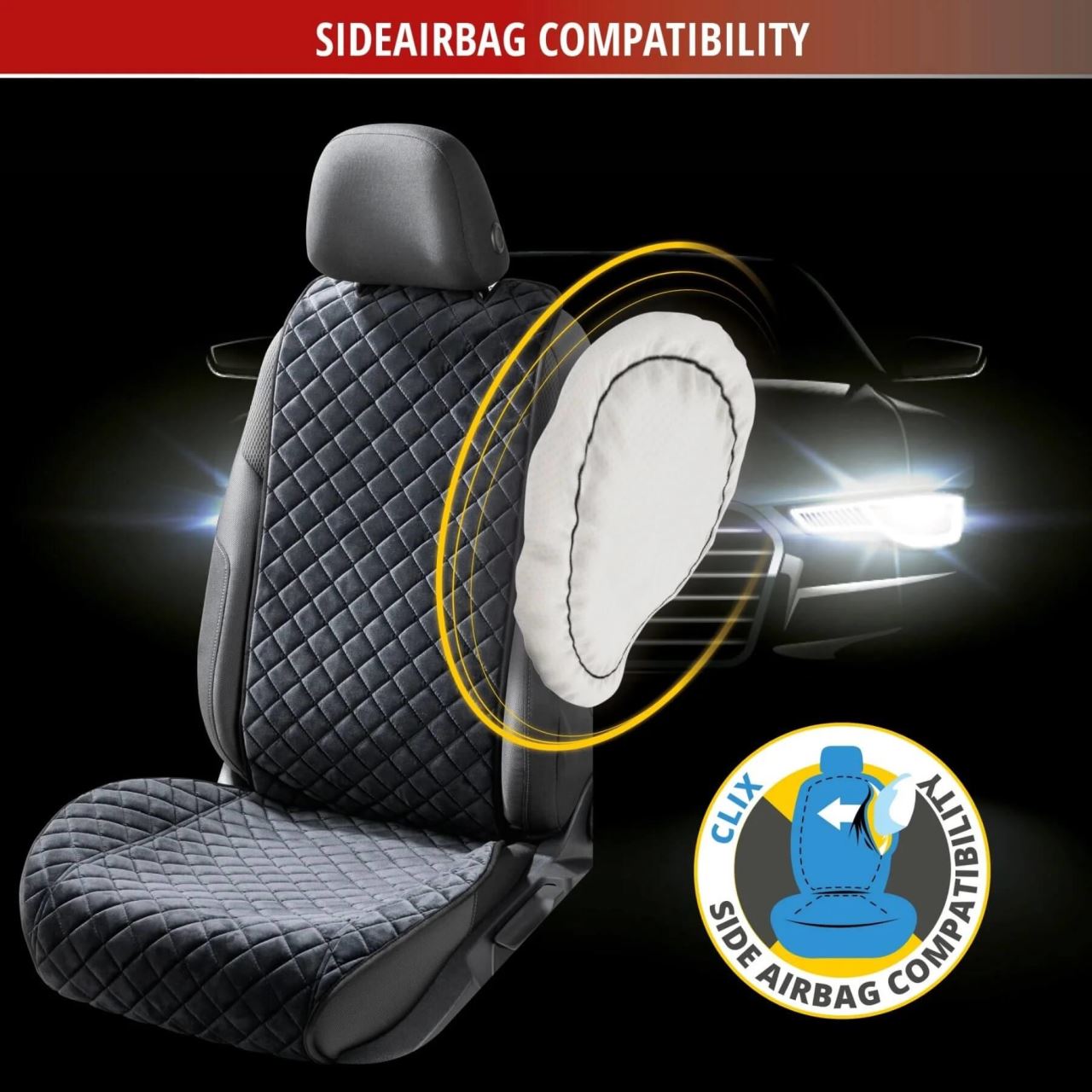 Husa auto scaun fata cu protectie laterala pentru sezut, Comfortline ...