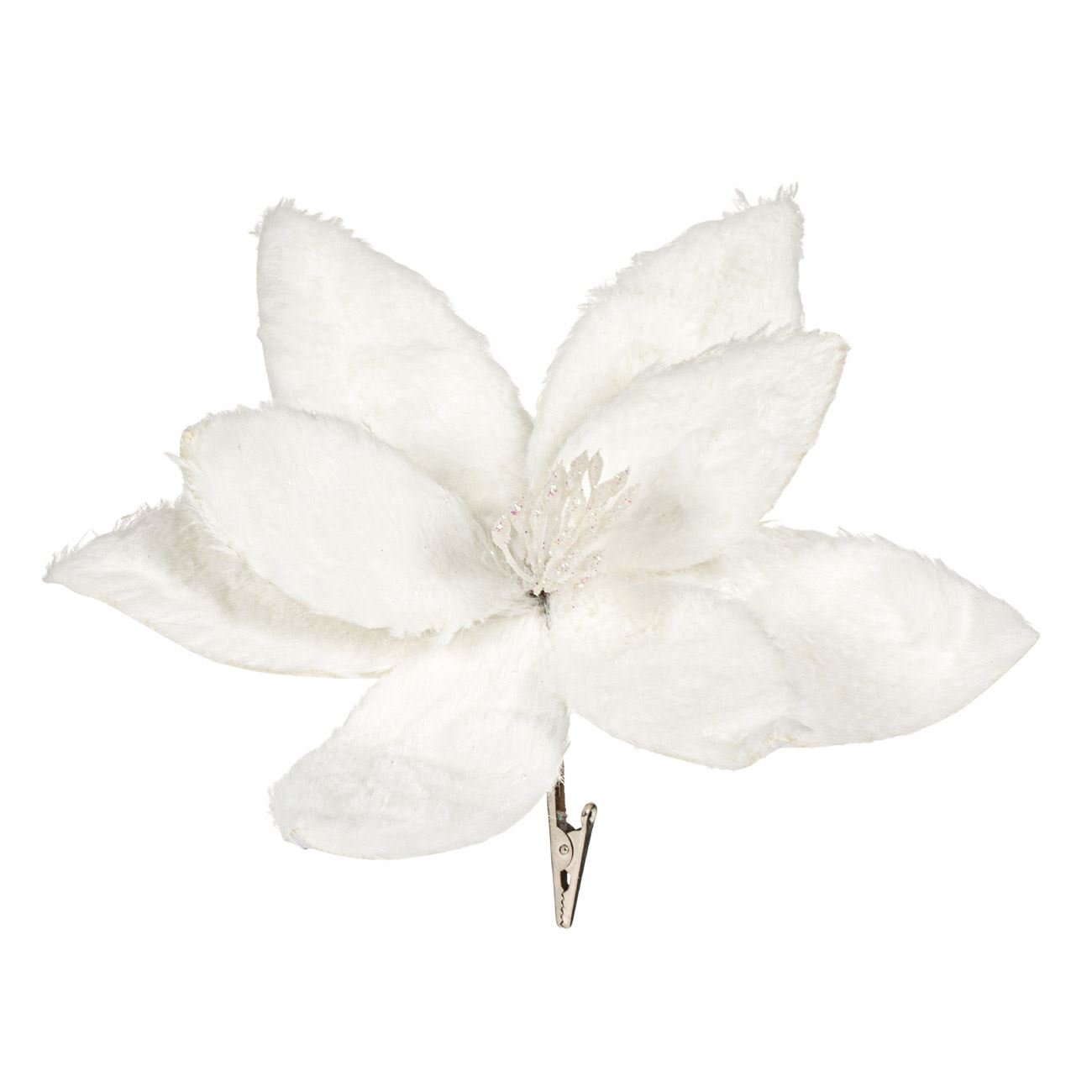 Floare alba ornamentala de Craciun, 26 cm - eMAG.ro