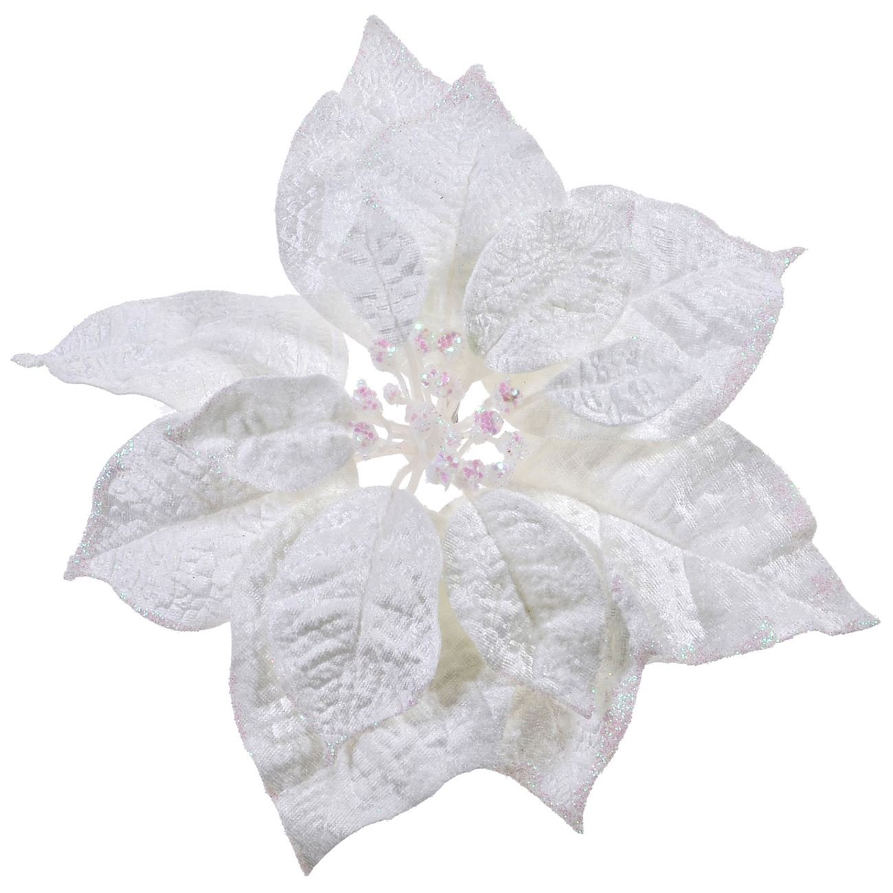 Floare alba ornamentala de Craciun, 25 cm - eMAG.ro