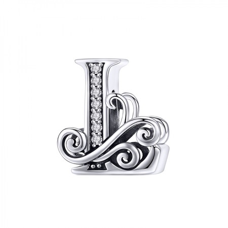 Talisman charm din Argint 925 KRASSUS Letter L, cu Zirconiu, pentru ...