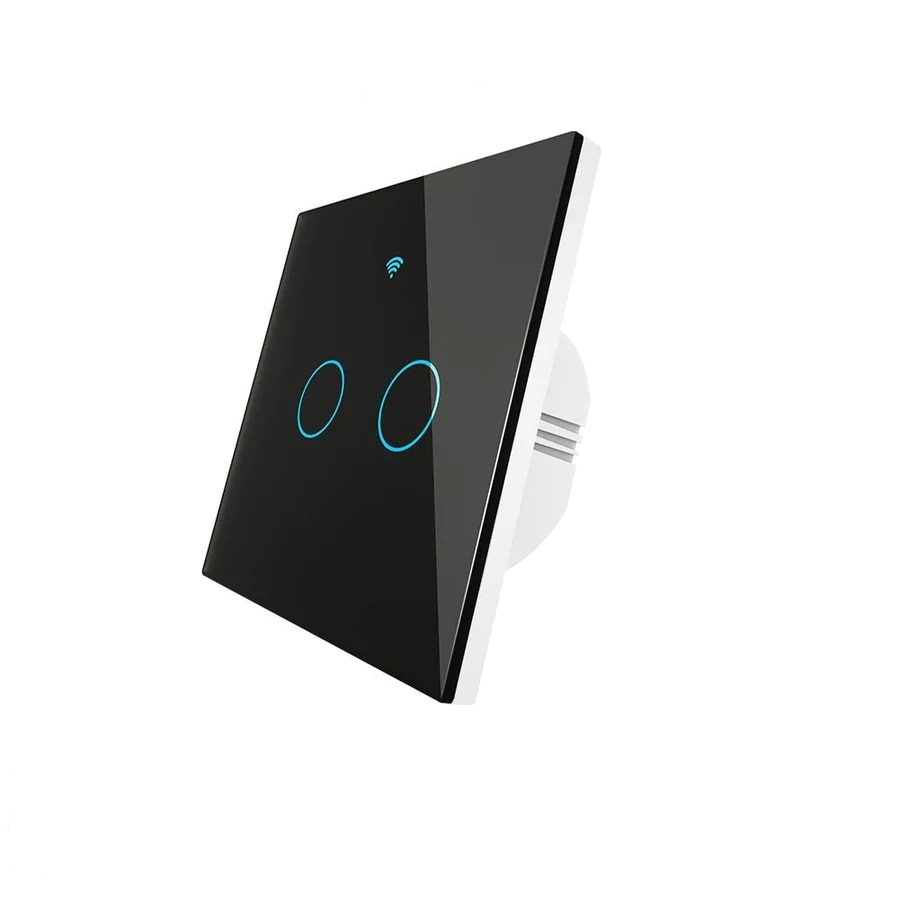 Intrerupator smart, WiFi, cu touch, cu nul, 2 aprinderi, compatibil ...