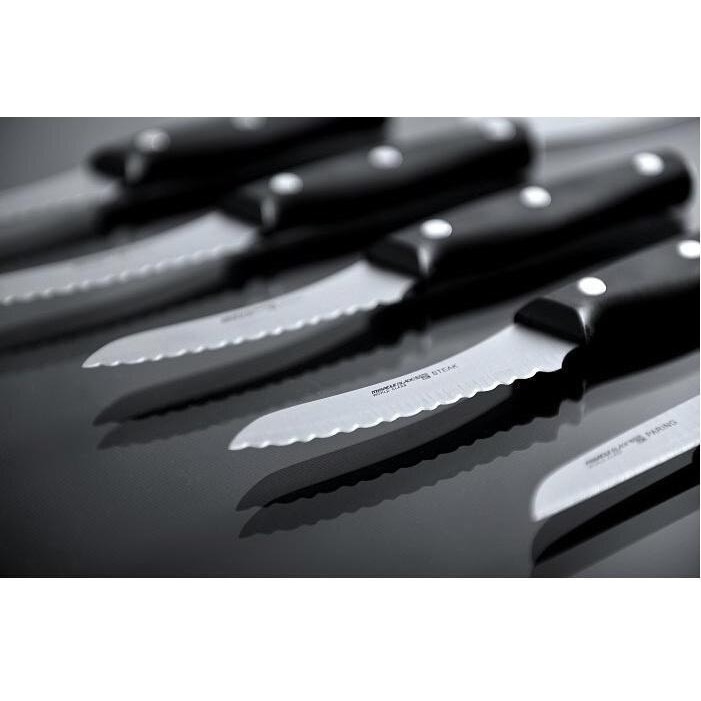 12 db kést és 1 db ollót tartalmazó készlet, kovácsolt rozsdamentes ...