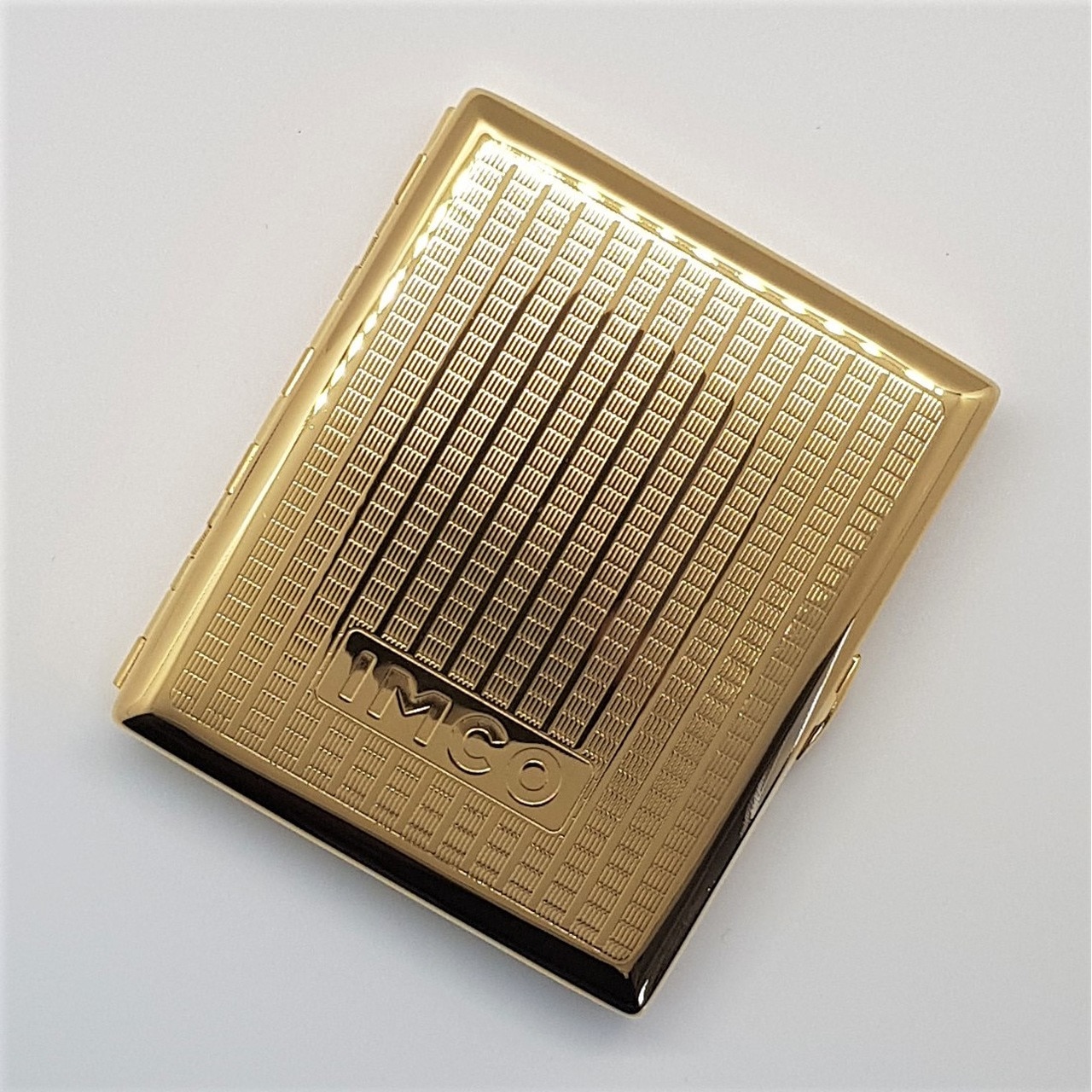 Tabachera IMCO, otel inoxidabil, culoare aurie, pentru 20 de tigari ...