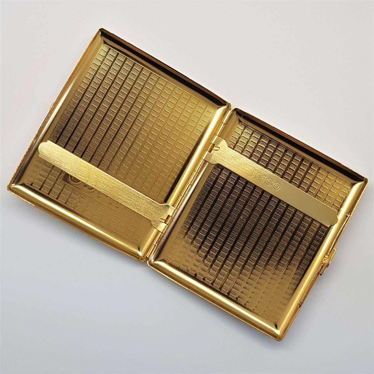 Tabachera IMCO, otel inoxidabil, culoare aurie, pentru 20 de tigari ...