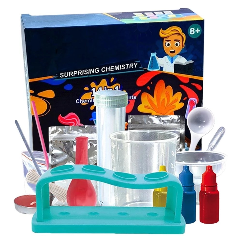 Образователна игра STEM Science Kit, 14 в 1, Химически експерименти ...