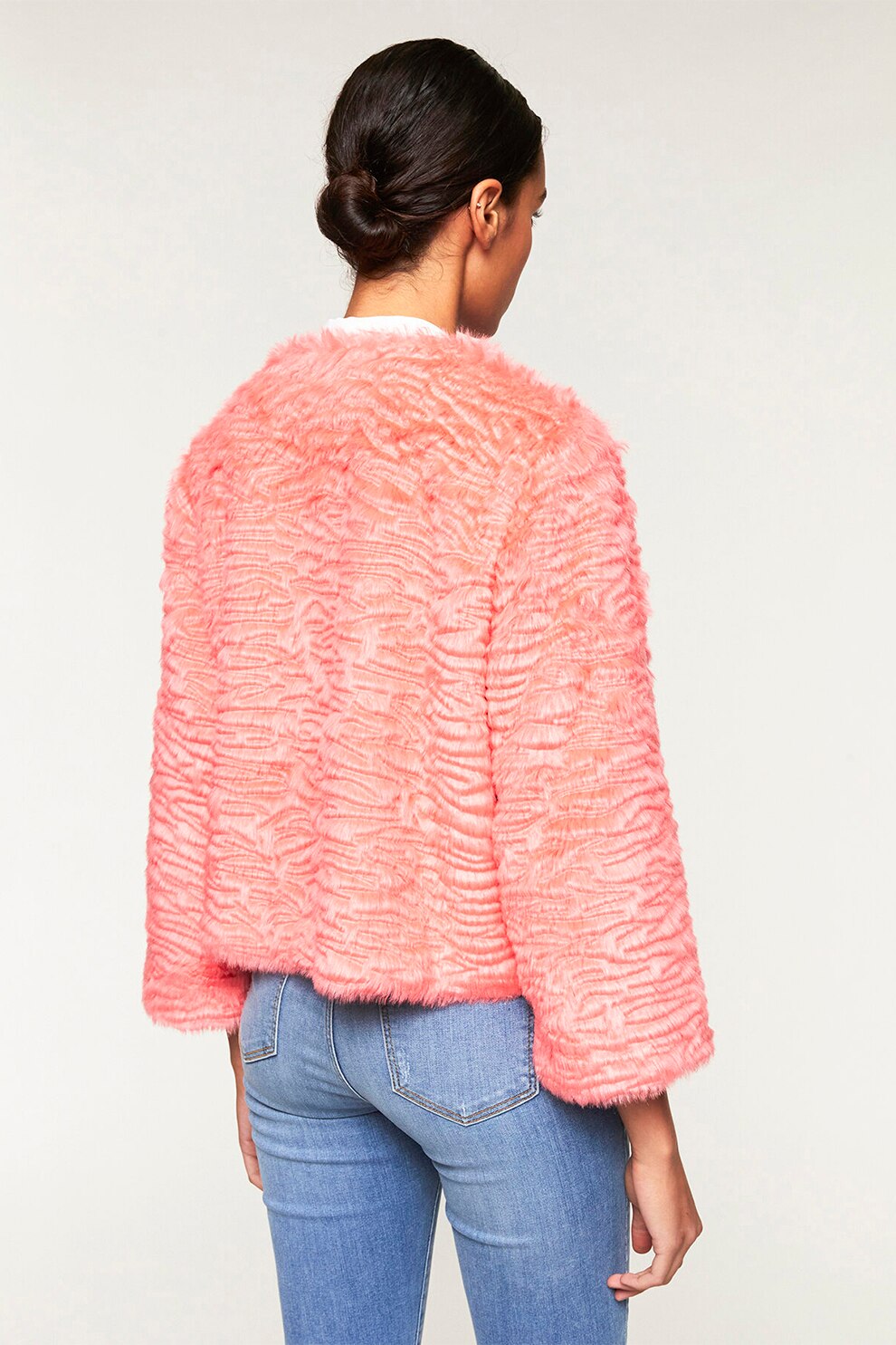 Motivi, Jacheta de blana sintetica, Roz, 32 - eMAG.ro